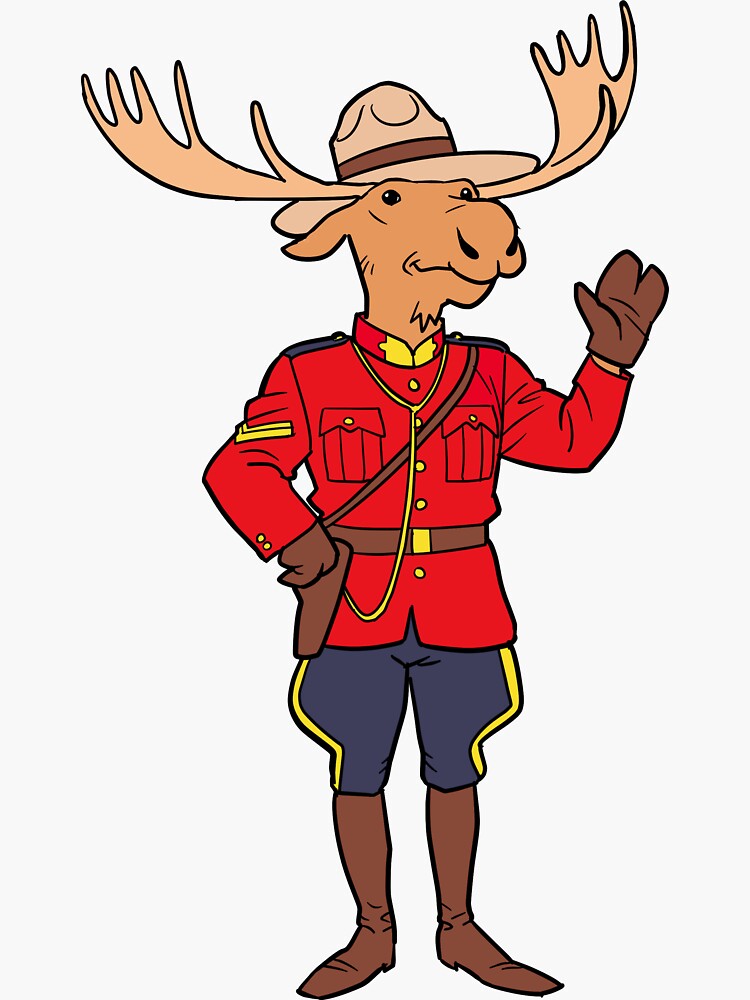 "Royal Mounted Police Moose" Sticker for Sale by GreenIceberg | Redbubble