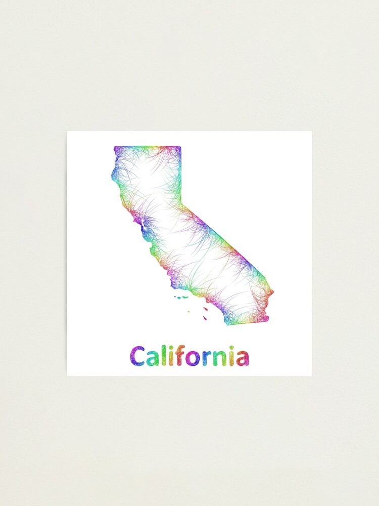 Lámina fotográfica «Mapa de Rainbow California» de davidzydd | Redbubble