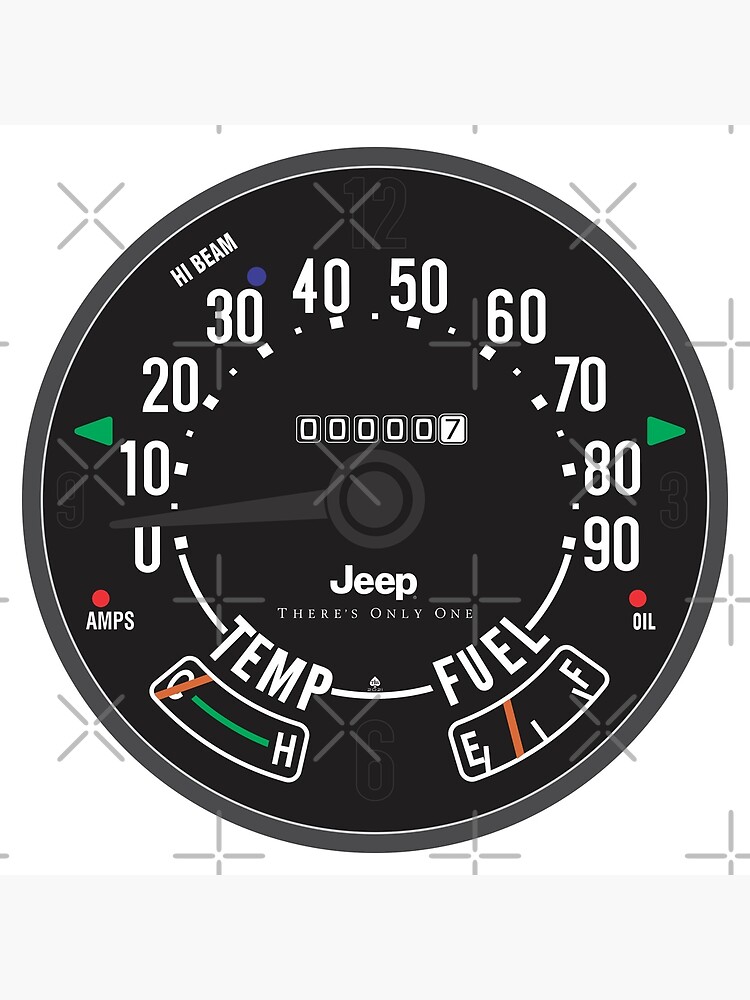 "DRAWING EARLY CJ5 SPEEDOMETER KAISER TKG" Poster by tkgarage | Redbubble