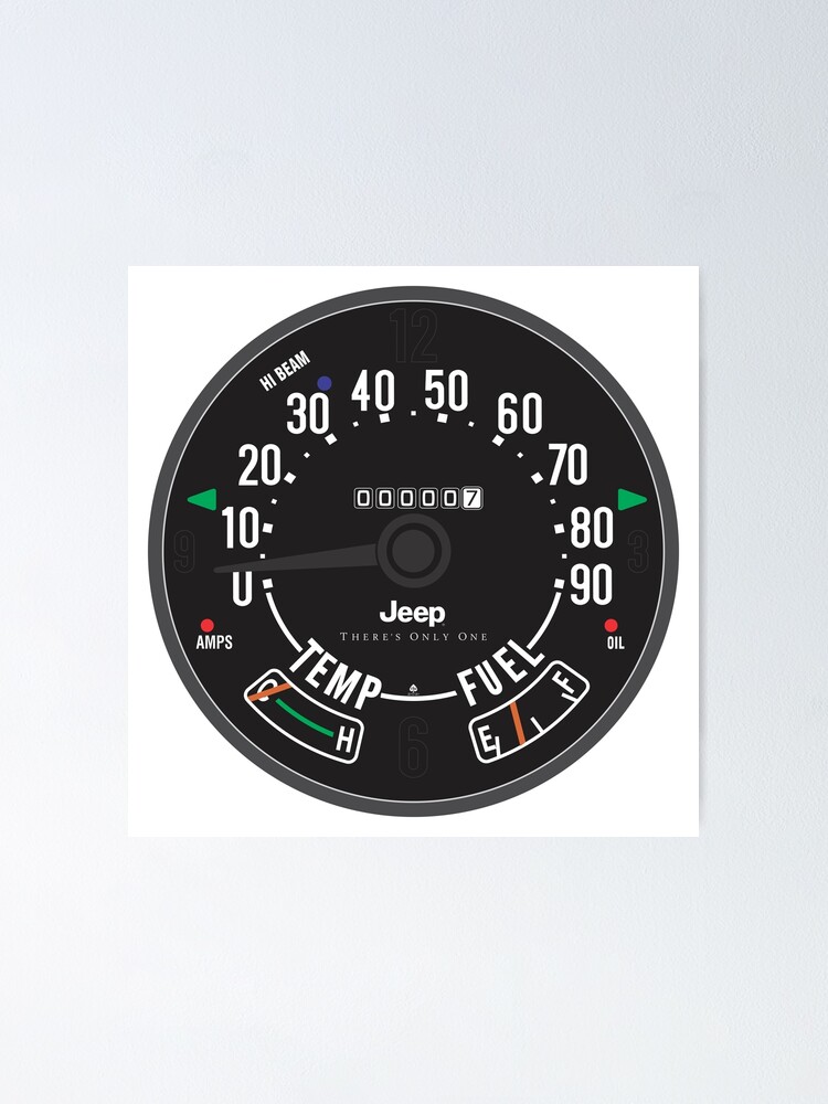 "DRAWING EARLY CJ5 SPEEDOMETER KAISER TKG" Poster by tkgarage | Redbubble