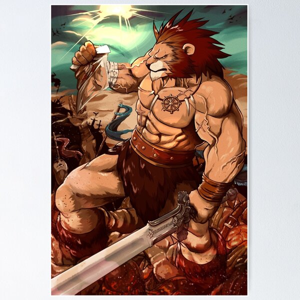 "Barbarian lion" Poster by Franck Sabatier | Redbubble