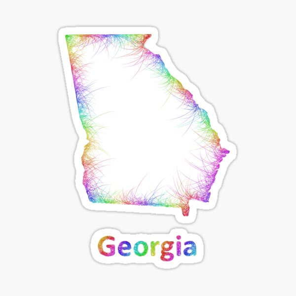 "Rainbow Georgia map" Sticker by davidzydd | Redbubble