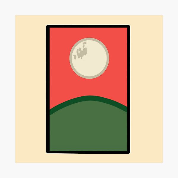 "Hanafuda simple moon August bright card" Photographic Print for Sale ...