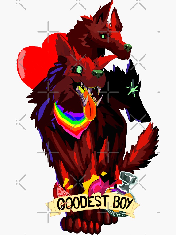 "Goodest Boy - Cerberus from Hades " Sticker for Sale by AardvarkFBomb ...
