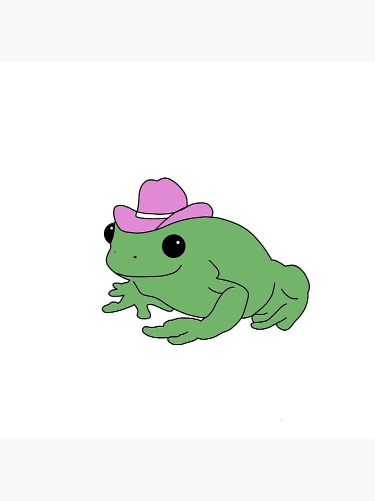 "Cute Frog in Pink Cowboy Hat" Art Print by powerdpool | Redbubble