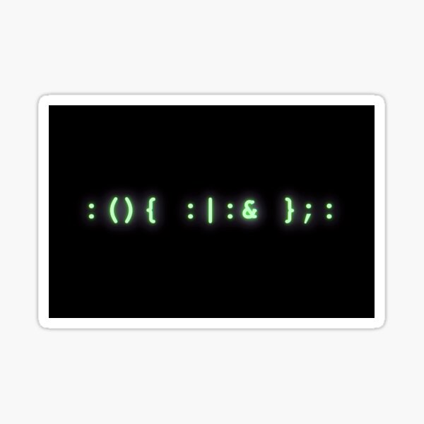 "Fork bomb, neon green" Sticker for Sale by Christabella | Redbubble