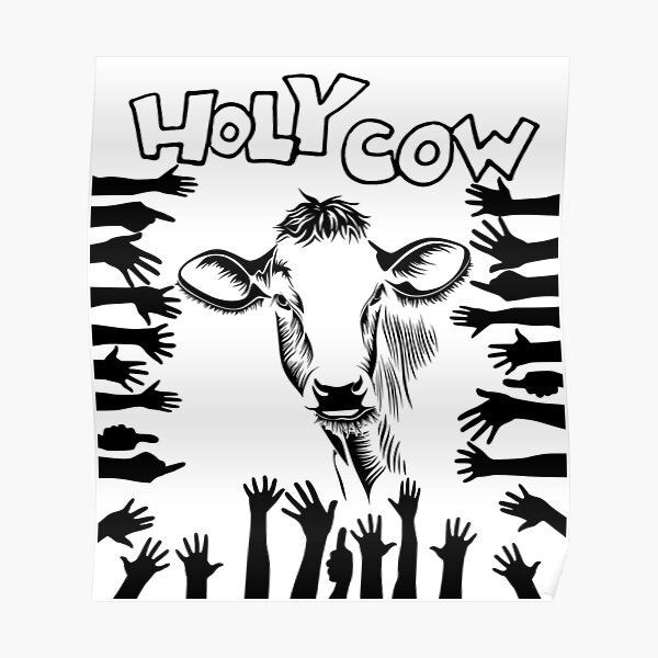 "HOLY COW Funny Cow Design" Poster for Sale by LordAudes | Redbubble