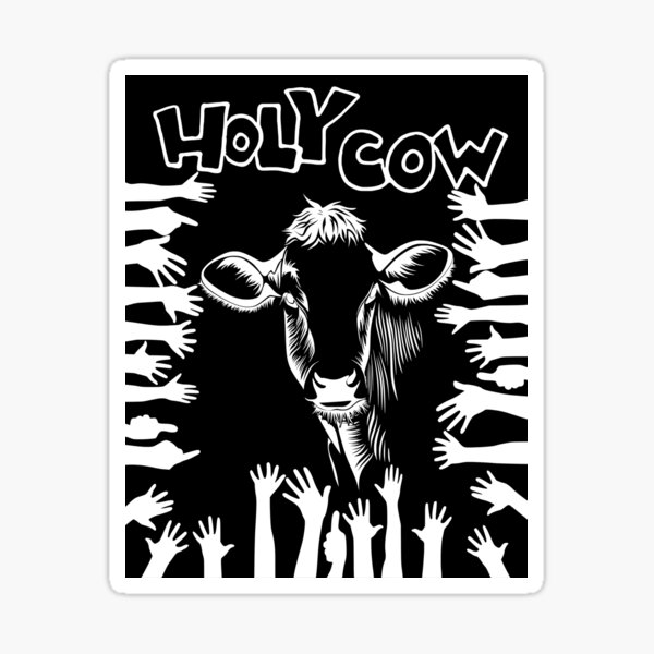 "HOLY COW Funny Cow joke Design" Sticker for Sale by LordAudes | Redbubble