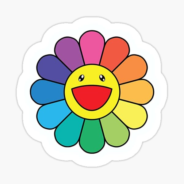 "Rainbow flower sticker" Sticker for Sale by 90sY2k | Redbubble