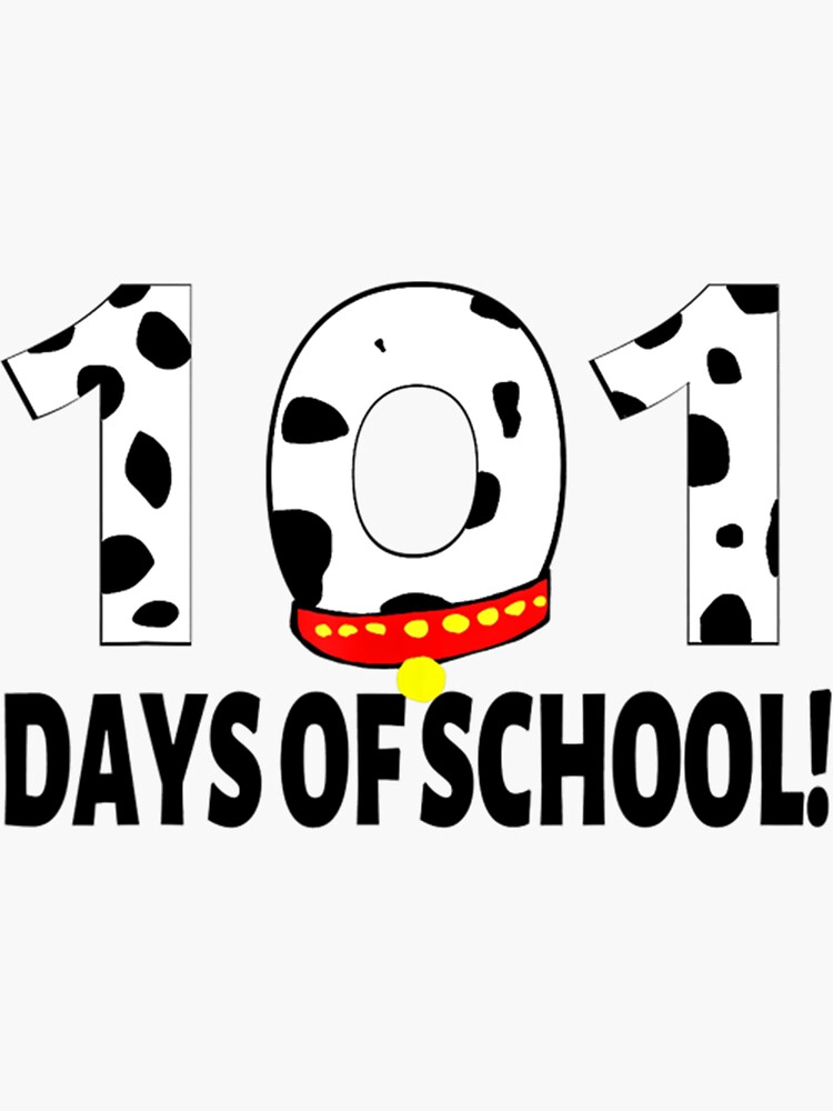 Pegatina «Celebración del perro dálmata de 101 días de escuela» de ...