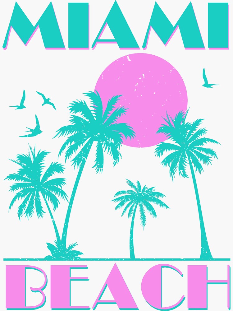 "Miami Beach Retro" Sticker by positions1310 | Redbubble