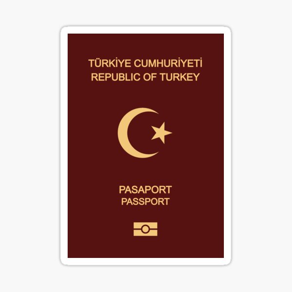 "Turkey passport" Sticker for Sale by HAKVS | Redbubble
