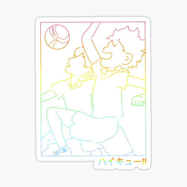 "Haikyuu running cover (rainbow version)" Sticker for Sale by ...