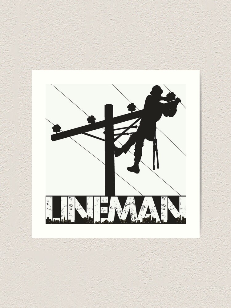 "Lineman Silhouette " Art Print by BrennaEirlys | Redbubble