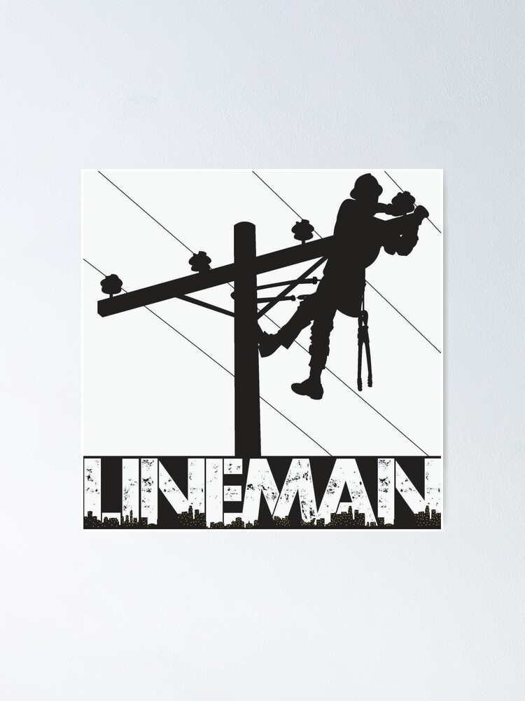 "Lineman Silhouette " Poster for Sale by BrennaEirlys | Redbubble