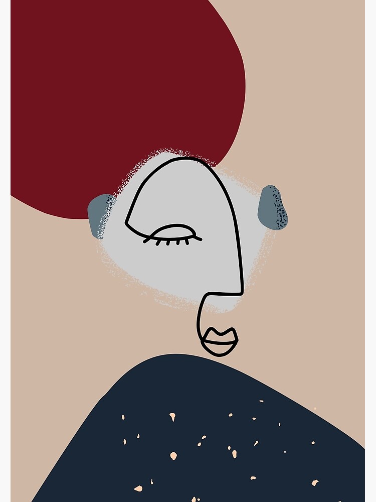 "The Royal in Abstract Bold Line Art Portrait with Digital Illustration ...