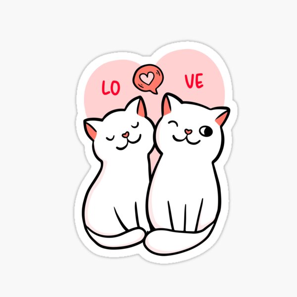 "cats love sticker" Sticker for Sale by TheBestDesign21 | Redbubble