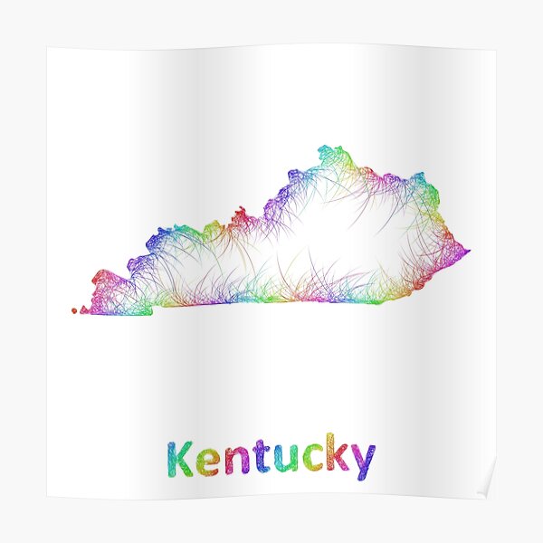 "Rainbow Kentucky map" Poster by davidzydd | Redbubble