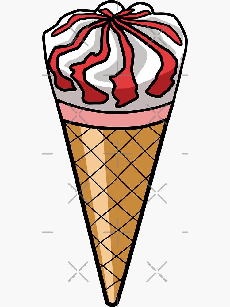 "Cute Cornetto Ice Cream" Sticker for Sale by DanandDee | Redbubble