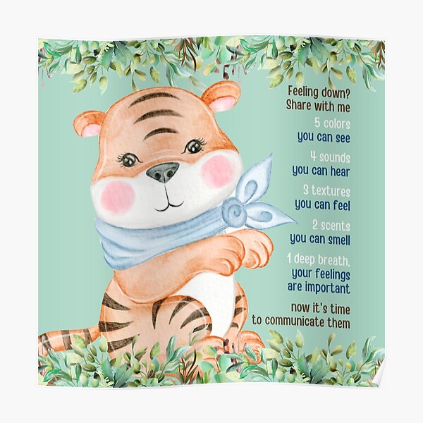 "Adorable Tiger with the Five Senses Mindfulness and Grounding ...