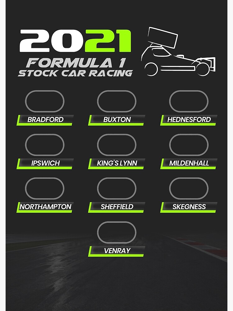 "2021 BRISCA F1 Stock Car Racing track list - Cayzer Racing" Art Print ...