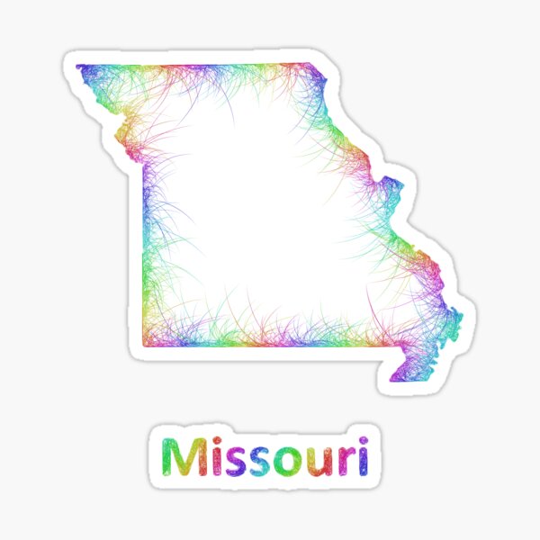 "Rainbow Missouri map" Sticker for Sale by davidzydd | Redbubble