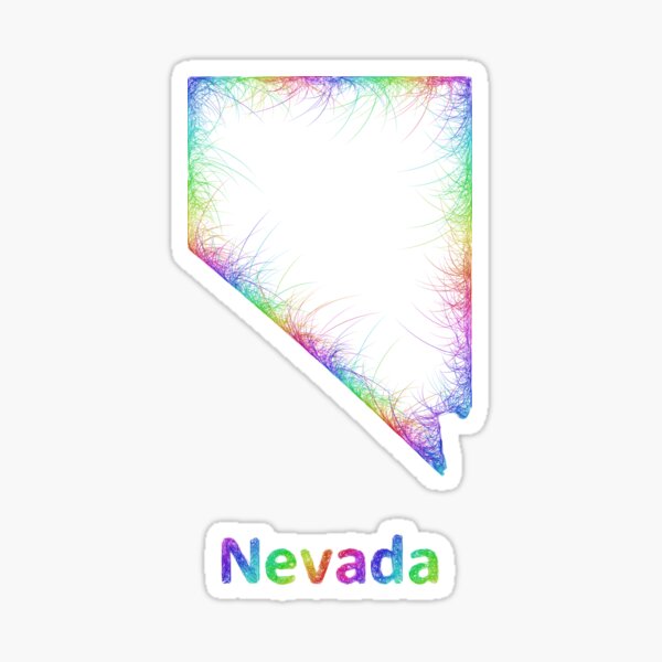 "Rainbow Nevada map" Sticker for Sale by davidzydd | Redbubble