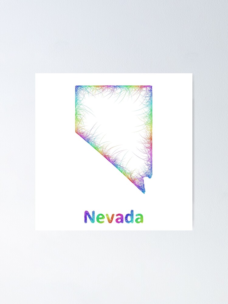 "Rainbow Nevada map" Poster for Sale by davidzydd | Redbubble