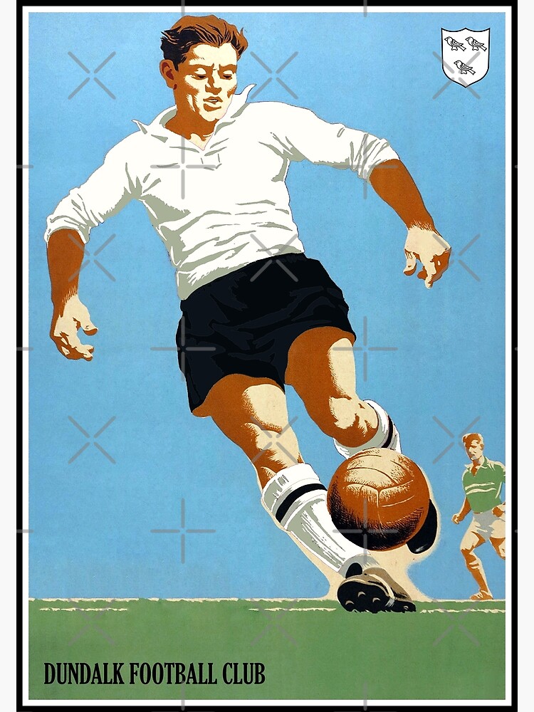 "Dundalk Football Club 'In Black And White' - Retro Player with text ...