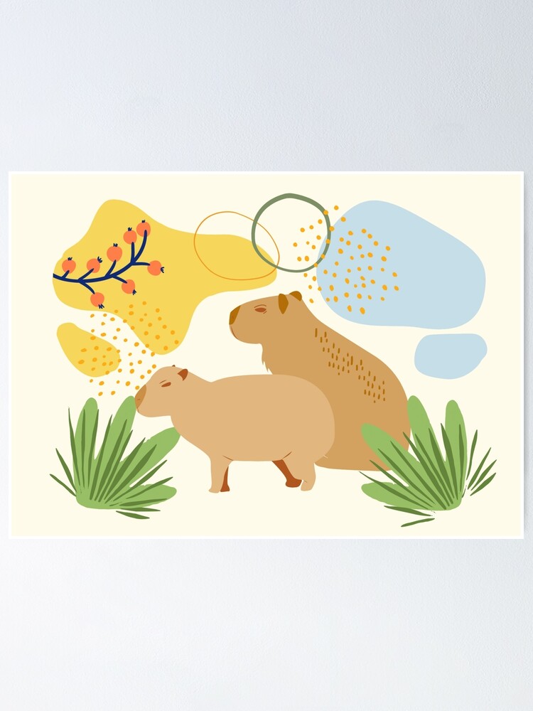 "Capybara Abstract and Minimal" Poster by sunnySaraV | Redbubble