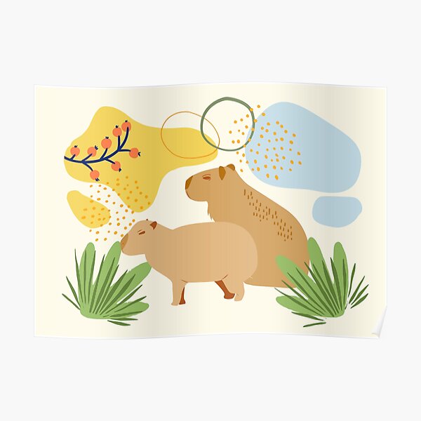 "Capybara Abstract and Minimal" Poster by sunnySaraV | Redbubble