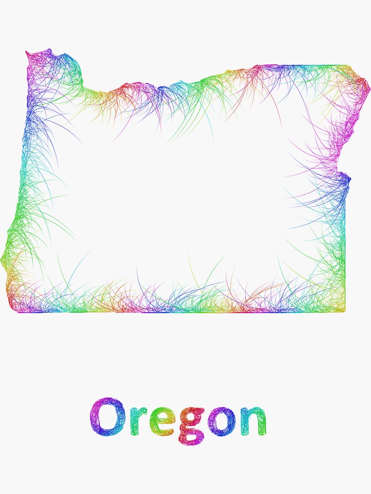 "Rainbow Oregon map" Sticker for Sale by davidzydd | Redbubble