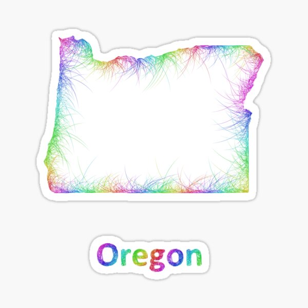 "Rainbow Oregon map" Sticker for Sale by davidzydd | Redbubble