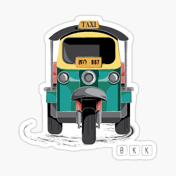 "Bangkok Tuk Tuk" Sticker for Sale by jetlagchipmunk | Redbubble