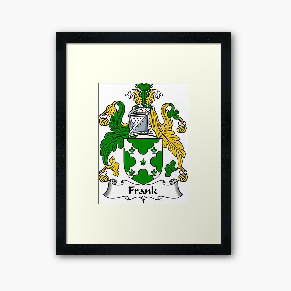 "Frank Coat of Arms / Frank Family Crest" Framed Art Print for Sale by ...