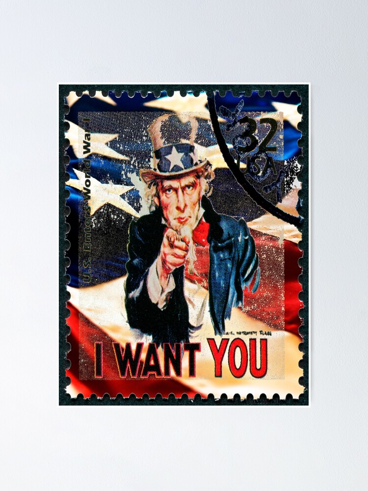 "Us stamp Uncle Sam , vintage " Poster for Sale by erozzz | Redbubble