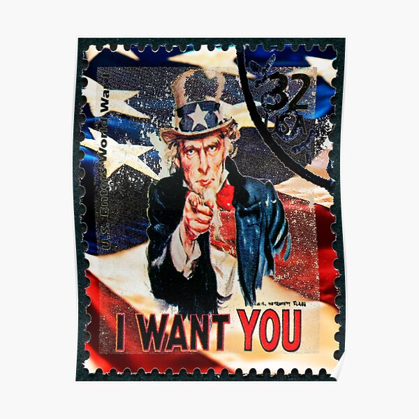 "Us stamp Uncle Sam , vintage " Poster for Sale by erozzz | Redbubble