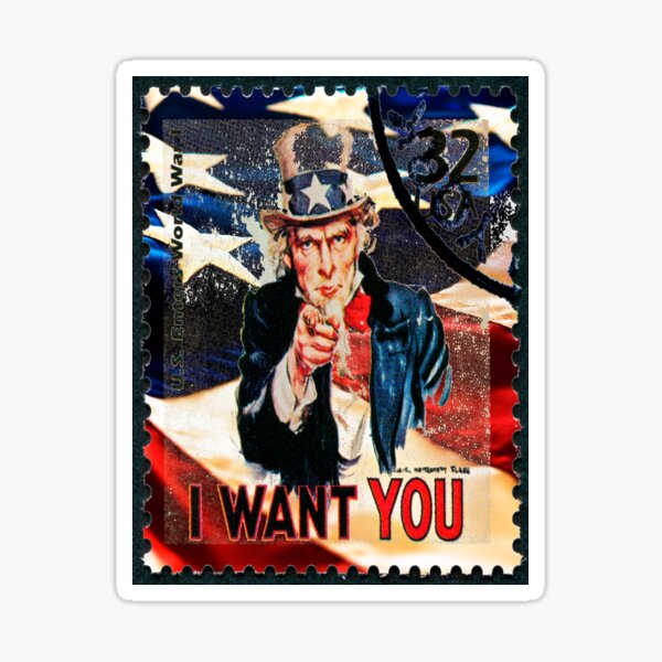 "Us stamp Uncle Sam , vintage " Sticker by erozzz | Redbubble
