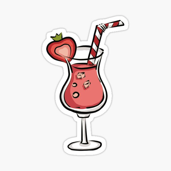 "Strawberry Daiquiri" Sticker for Sale by ArtDaylight | Redbubble
