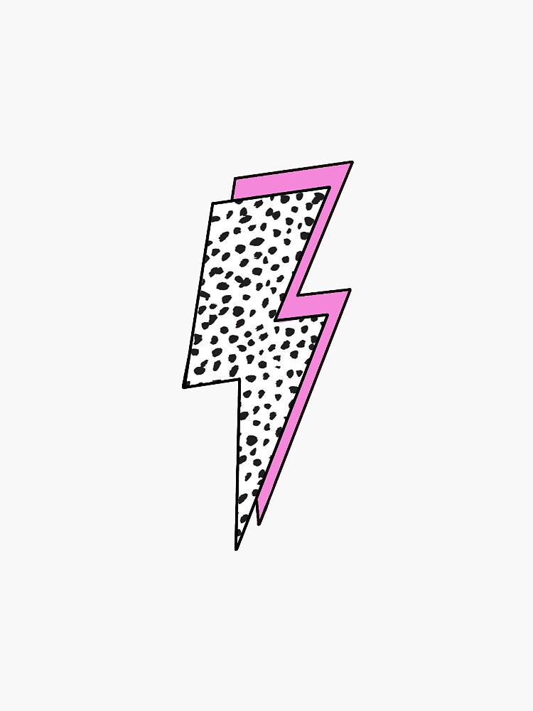 "Magenta Dalmatian Lightning Bolt" Sticker for Sale by Davissssss ...