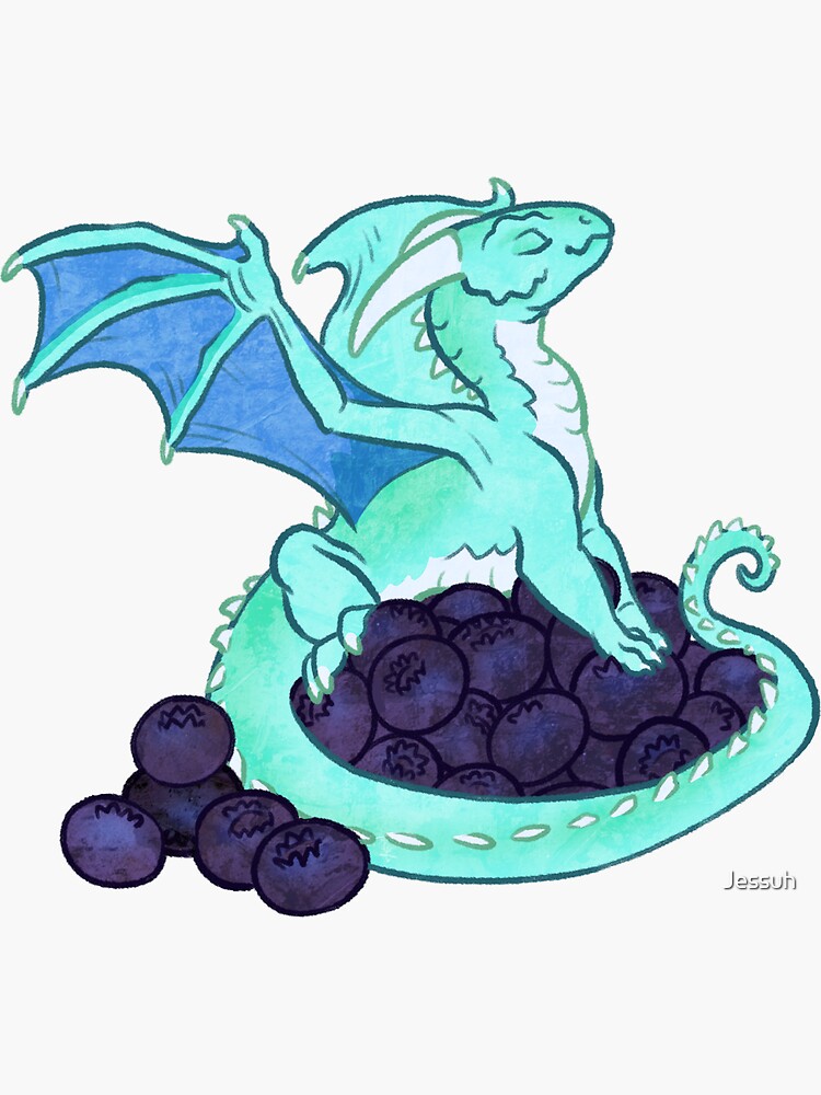 "Blueberry Dragon" Sticker for Sale by Jessuh | Redbubble