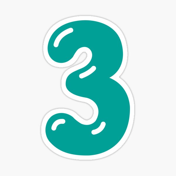 "Number three" Sticker for Sale by A4us | Redbubble
