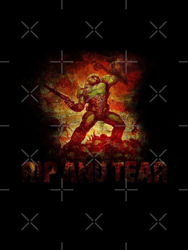 "Doom - Doomslayer - Rip And Tear" Canvas Print by garudoh | Redbubble