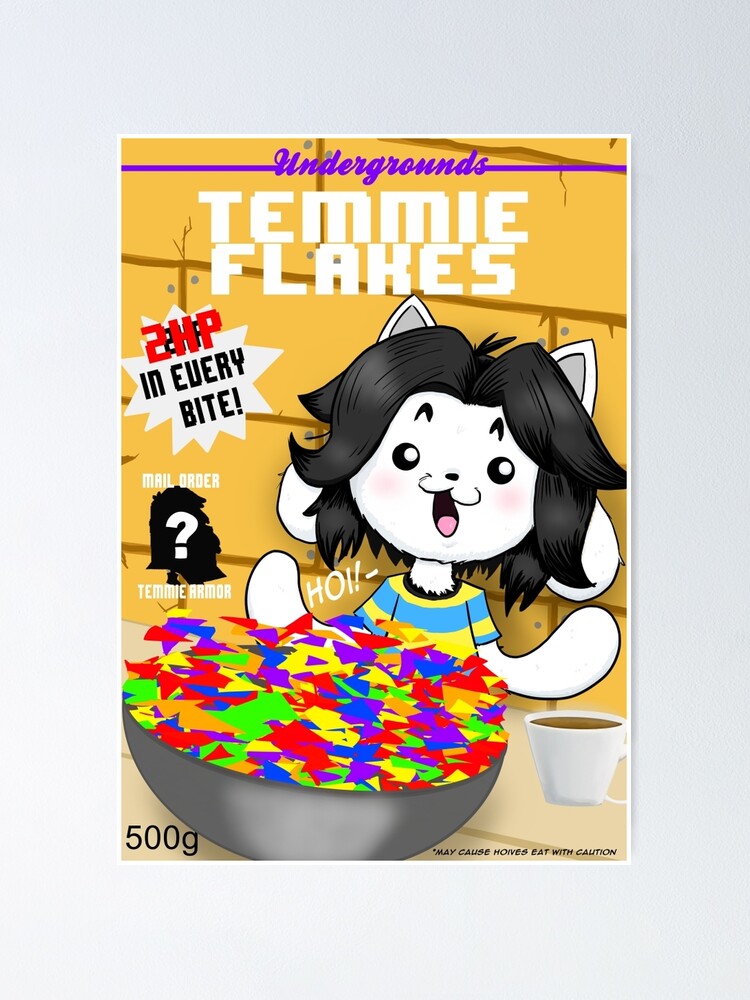 "temmie flakes" Poster for Sale by Jamonred | Redbubble