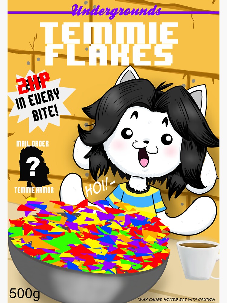 "temmie flakes" Sticker for Sale by Jamonred | Redbubble