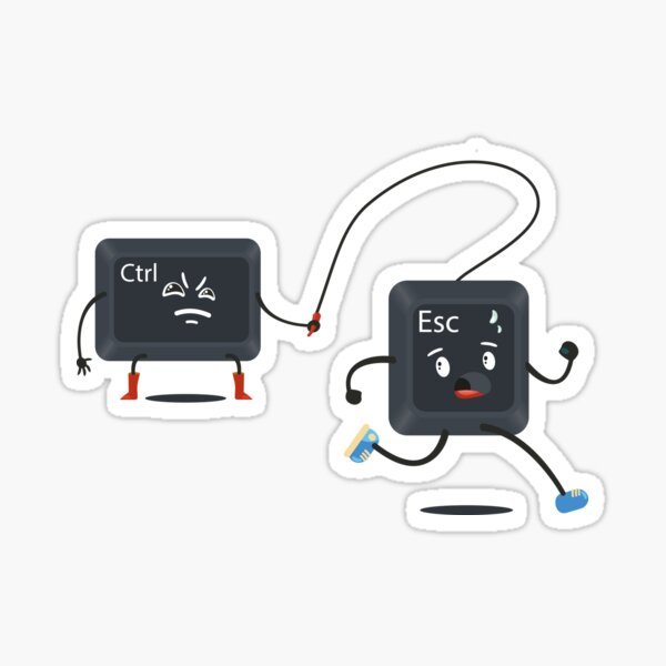 "Ctrl key Esc key" Sticker for Sale by Zourit | Redbubble