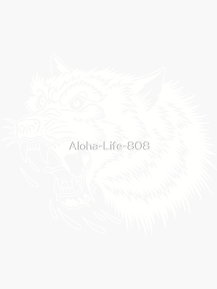 "Ravenous wolf head (White) " Sticker for Sale by Aloha-Life-808 ...