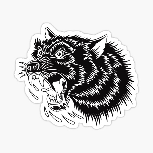 "Copy of Ravenous wolf head (Black) " Sticker for Sale by Aloha-Life ...