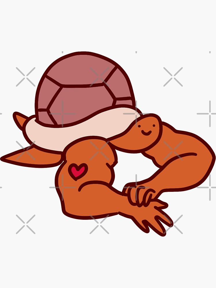 "Turtle with Buff Arms" Sticker by SaradaBoru | Redbubble