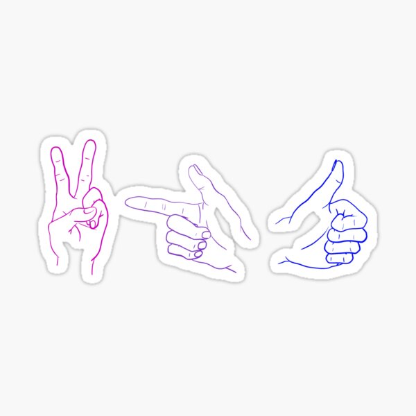 "Bisexual Hand Signs" Sticker by SaoirseArts | Redbubble